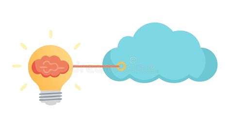 Brainstorming Cloud Idea Icon Creative Thinking Process Vector Design