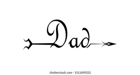 Dad Writing Arrow Hand Draw Word Stock Vector Royalty Free 1511459252