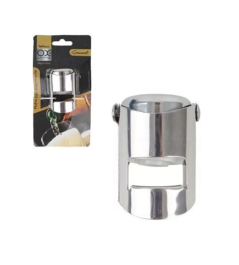 ROLHA TAMPA LUXO INOX SILICONE PARA ESPUMANTE MANTÉM A PERLAGE POR