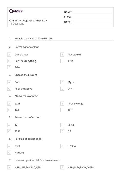 50 Chemistry Worksheets For 8th Class On Quizizz Free And Printable 50 Chemistry Worksheets For 8th Class On Quizizz Free And Printable