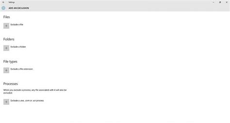 windows defender won t list excluded files file locations etc etc