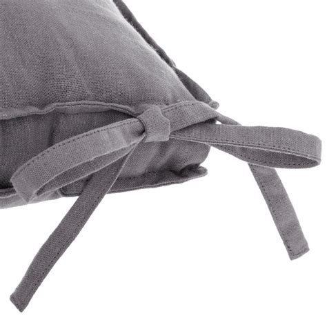 Galette de chaise en coton gris foncé 40x40x6cm Galettes de chaises