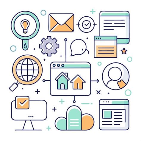 Website Thin Line Icons Set Website Symbol Web Search Homepages Icon