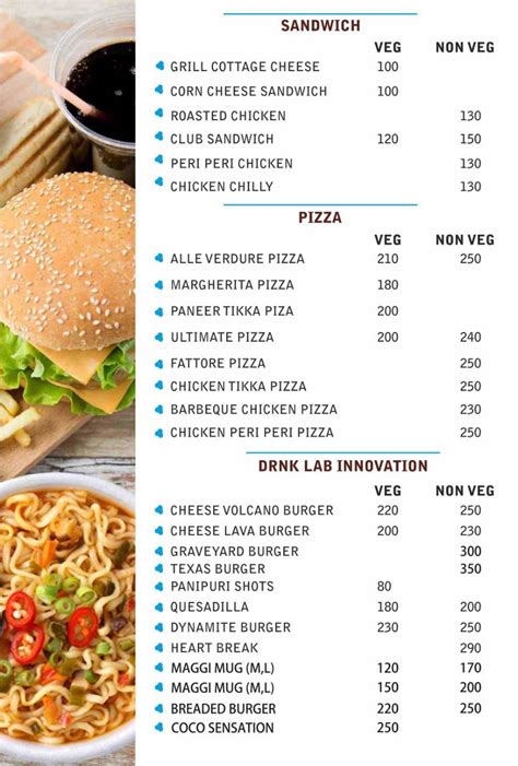 Menu At DRNK LAB Surathkal Mangaluru Ground Floor Abhish Business Center