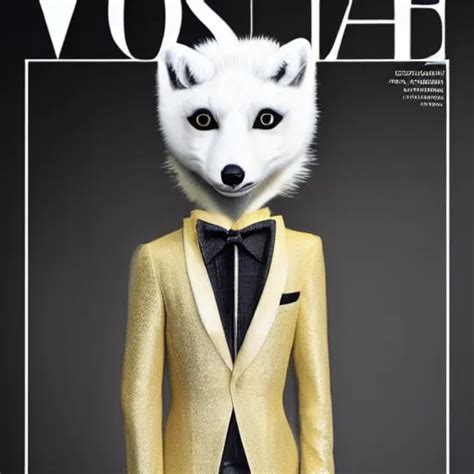 Fashion Magazinecover Of An Anthropomorphic Arctic Fox Stable Diffusion
