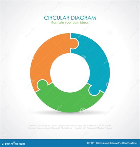 Three Part Circular Diagram Stock Vector Illustration Of Empty Idea