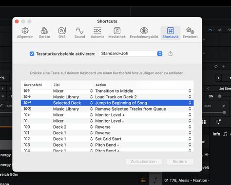 shortcut jump to beginning on song works only with selected deck