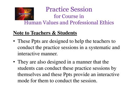 Ps 8 [compatibility Mode] Practice Session For Course In Human Values