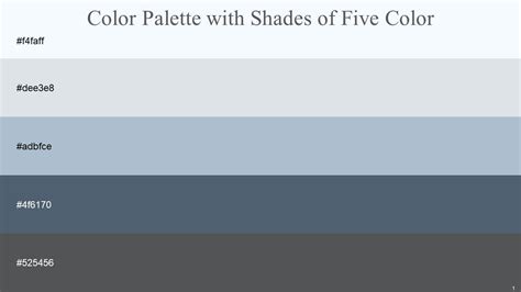 Color Palette With Five Shade Alice Blue Geyser Casper Blue Bayoux Abbey PPT Template