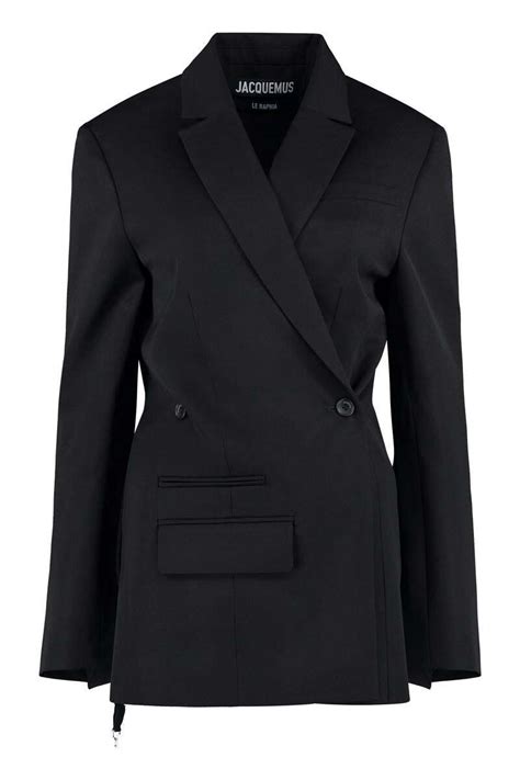 Buy Jacquemus Tibau Double Breasted Blazer Black At 28 Off