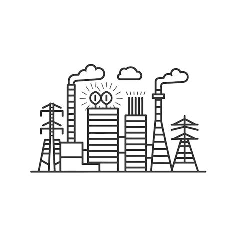 Premium Vector Minimalist Infrastructure Line Art Icon Logo Symbol