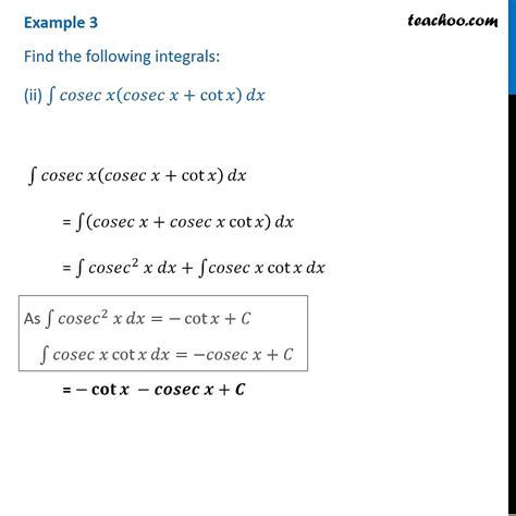 Example 3 Find Integrals I Sin X Cos X Dx Class 12