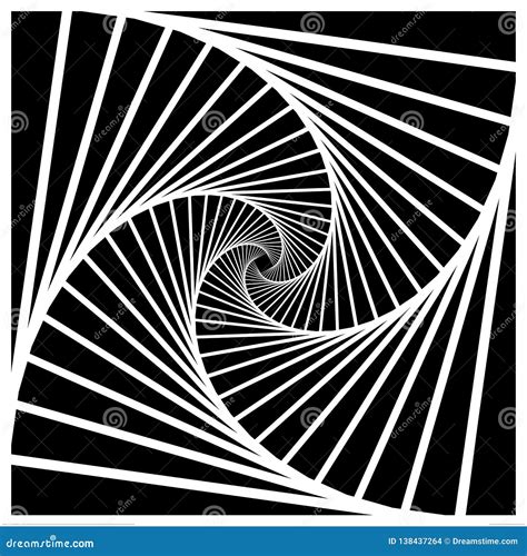 Inward Concentric Rotating Spirally Squares Abstract Geometric