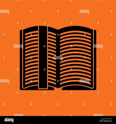 Livre Ouvert Avec Icône De Signet Fond Orange Avec Du Noir Vector