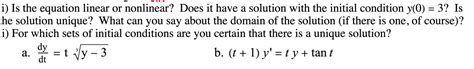 Solved I Is The Equation Linear Or Nonlinear Does It Chegg