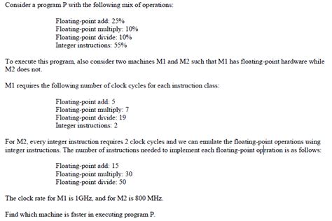 Solved Consider A Program P With The Following Mix Of Chegg