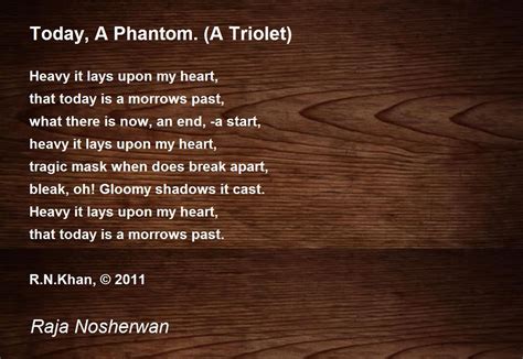 Today A Phantom A Triolet Today A Phantom A Triolet Poem By