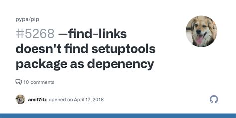 Find Links Doesnt Find Setuptools Package As Depenency · Issue 5268