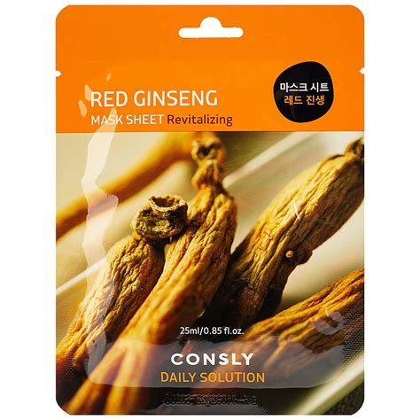 CONSLY Тканевая маска для лица с экстрактом красного женьшеня Facial Tissue Mask With Red