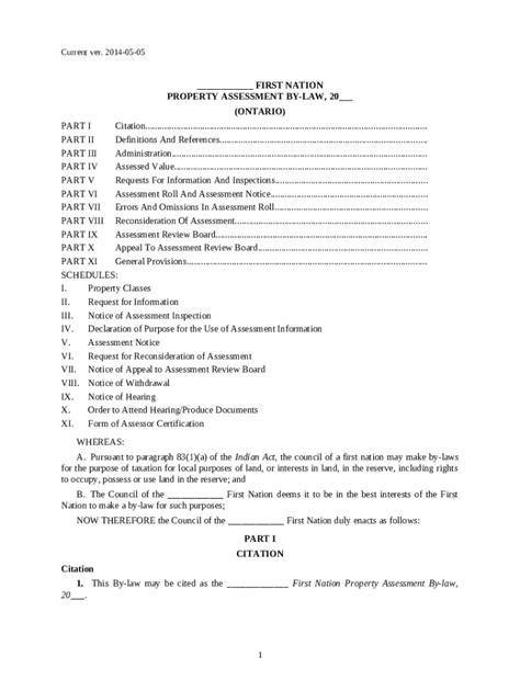 Sample Property Assessment By Law On Doc Template Pdffiller