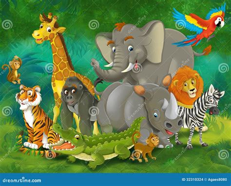 Зоопарк шаржа парк атракционов иллюстрация для детей Иллюстрация штока иллюстрации