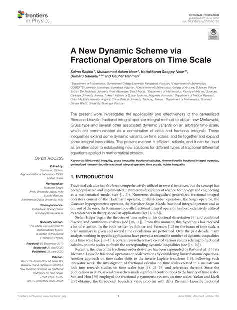 Pdf A New Dynamic Scheme Via Fractional Operators On Time Scale
