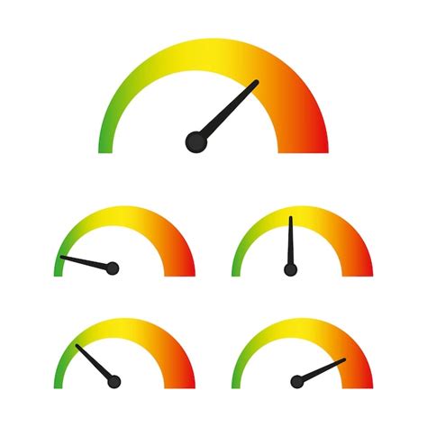 Premium Vector Colorful Gauge Indicators Showing Varying Levels Multimeter Vector Set