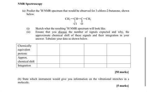 Solved NMR Spectroscopy(a) ﻿Predict the ?1H ﻿NMR spectrum | Chegg.com