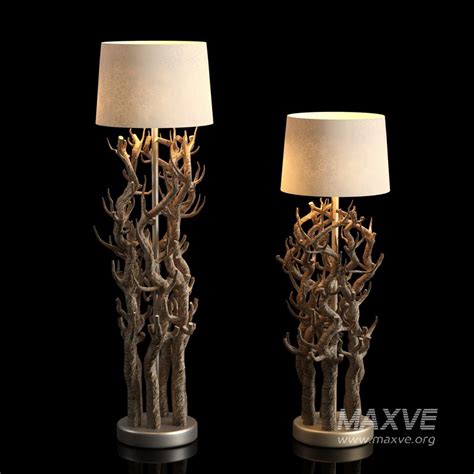 Final Floor Lamp Tree Trunk D Model Download Maxve