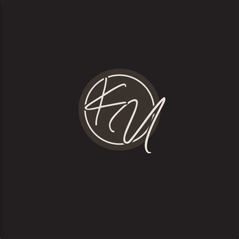 Initials Ku Logo Monogram With Simple Circle Line Style 28106457 Vector