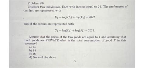 Solved Problem 6 Consider Two Individuals Each With
