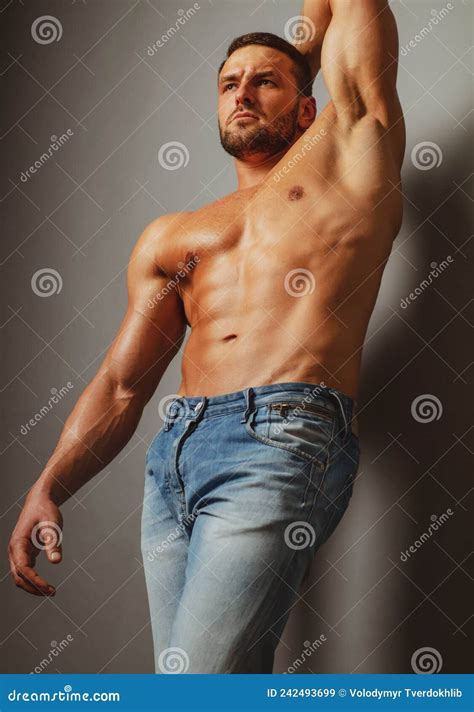Tronco Nu Corpo Masculino Pelado Cara Nu Homem Muscular Sexy Modelo Topless Fitnes Abs Nu