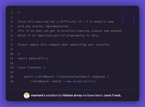 Martenls Solution For Flatten Array In Java On Exercism