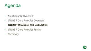 ModSecurity And NGINX Tuning The OWASP Core Rule Set EMEA PPT