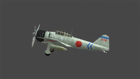 Japanese A6m2 Zero Fighter Plane 3d Model Turbosquid 2011700