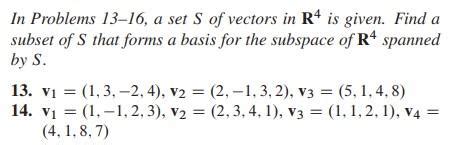 Solved In Problems A Set S Of Vectors In R Is Given Chegg