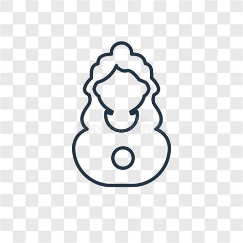Icono Linear Del Vector Del Concepto De La Mujer Aislado En Backgro