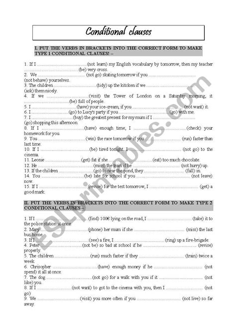 Conditional Clauses Esl Worksheet By Anny76 Conditional Clauses Esl Worksheet By Anny76
