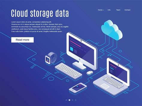 Cloud Storage Landing Page Synchronization Clouds Storages And Devices Data Backup And