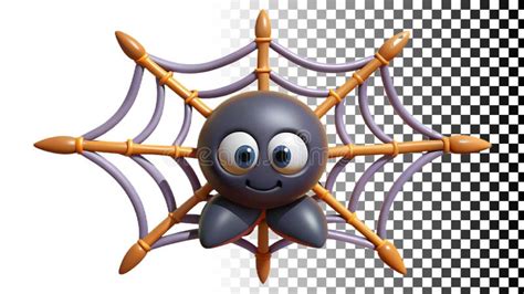 Spider With Smiley Face Cute Halloween And Friendly Arachnid Png