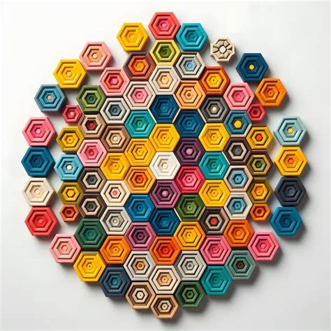 Vibrant Colorful Geometric Shapes Abstract Octagon Design Modern Art
