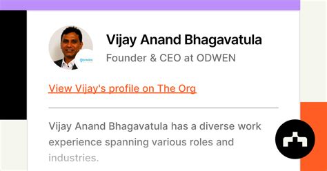 Vijay Anand Bhagavatula Founder And Ceo At Odwen The Org