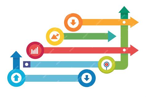 Premium Vector A Colorful Arrow Chart With Arrows Pointing To
