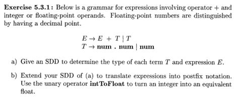 solved exercise 5 3 1 below is a grammar for expressions