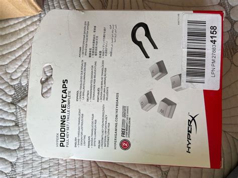 Hyperx Pudding Keycaps Full Key Set Pbt White English Us
