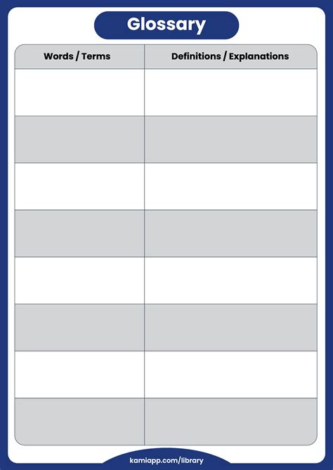 Glossary Template Portrait Kami Library