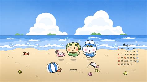 [망그러진곰] 8월 핸드폰 아이패드 컴퓨터 배경화면 네이버 블로그