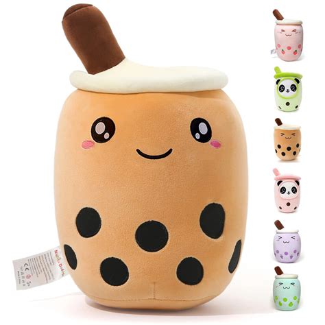 Boba Plush 98inch Kawaii Plushies Bubble Tea Cute Pillow Soft Brown