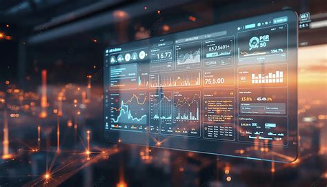 Futuristic Digital Dashboard With Real Time Data Analytics And Visualizations Symbolizing