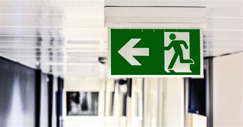 Fire Safety Emergency Exit Arrow Symbol Indoors Human